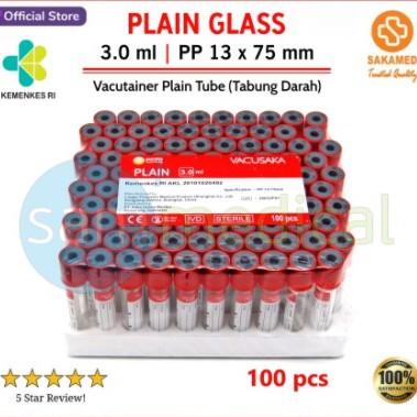 Jual Sakamed Plain Glass / Tabung Vacutainer Plain Tube / Tabung Darah ...