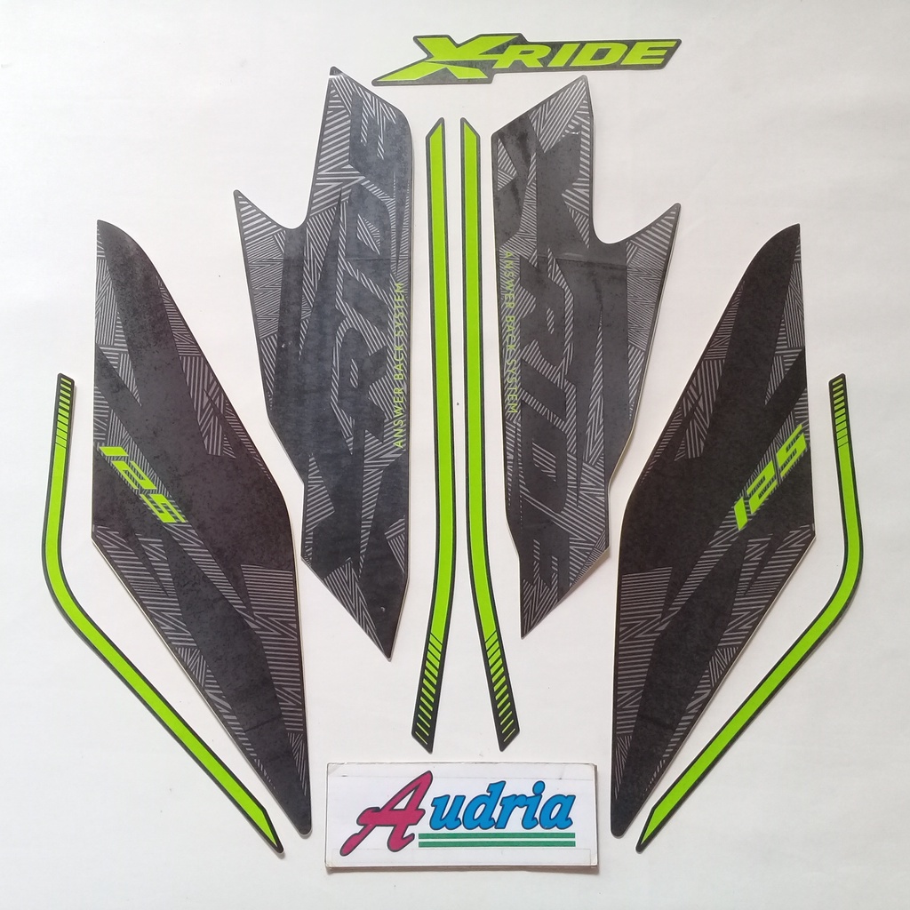 Jual Stiker Striping Motor Yamaha XRide 2018 Hitam-hijau | Shopee Indonesia