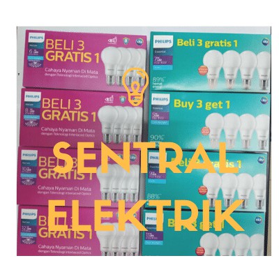 Jual (4pcs) PAKET Philips Led PUTIH 4w 5w 6w 7w 8w 9w 10w 11w 12w 14.5w ...