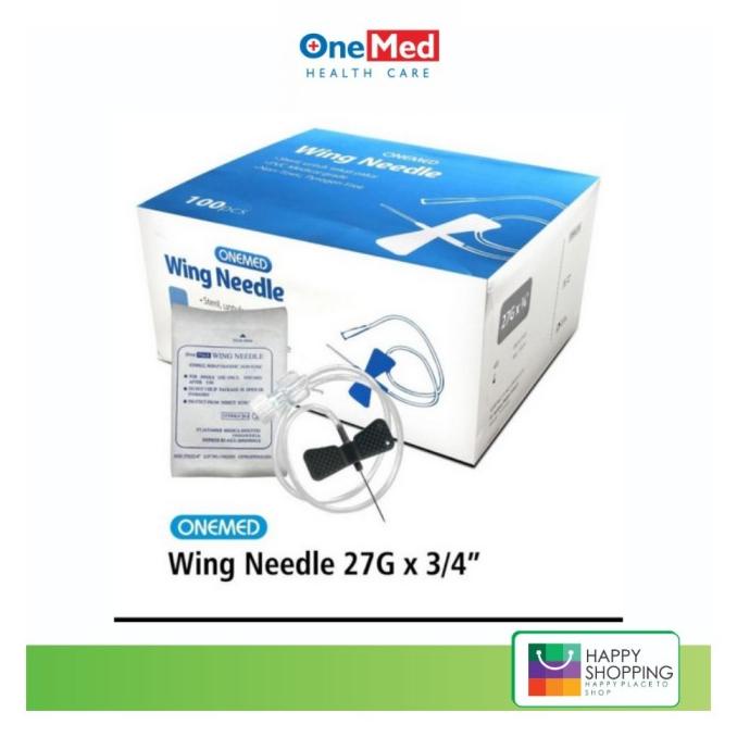 Jual Wing Needle Scalp Vein 27G,25G,23G Onemed Box Isi 100Pcs | Shopee Indonesia