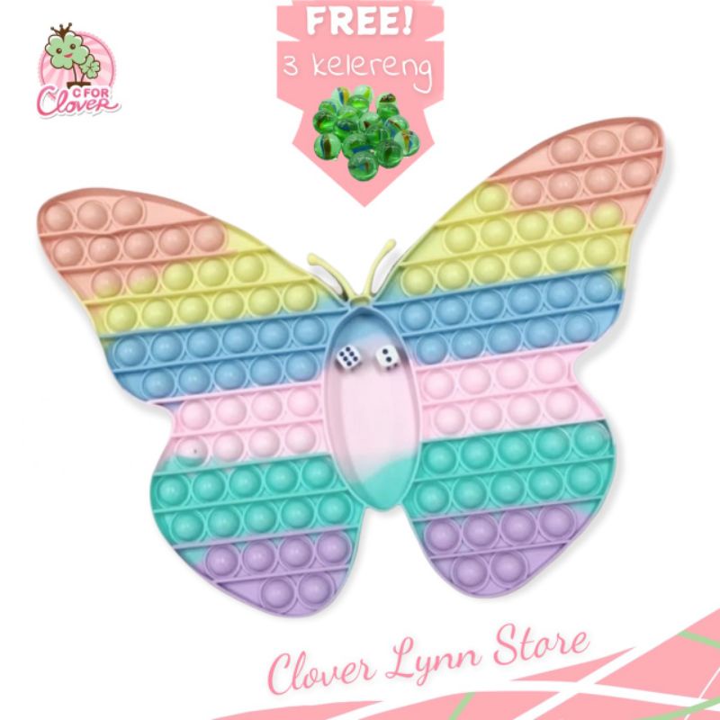 Jual POP IT BATTLE JUMBO BUTTERFLY / popit tiktok viral dadu its bubble ...