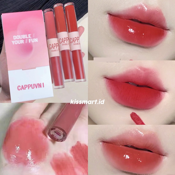 Jual BPOM CAPPUVINI Dua Ujung Lip Cream Cermin Lipstik Watery Matte XX040 | Shopee Indonesia
