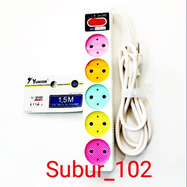 Jual Stop Kontak Yunior 5 lubang 1,5m SNI - Terminal Sambungan Kabel ...