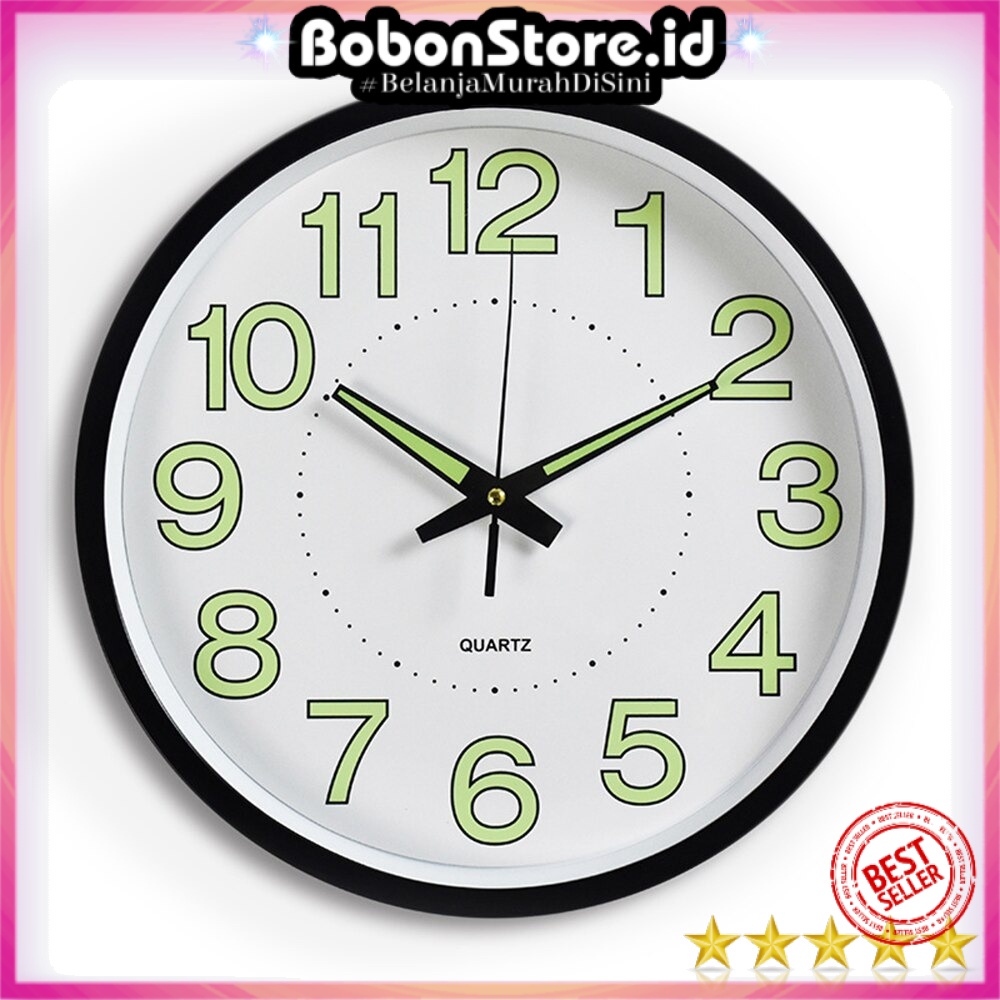 Jual JAM DINDING BULAT QUARTZ CREATIVE DESIGN LUMINOUS GLOW IN THE DARK ...