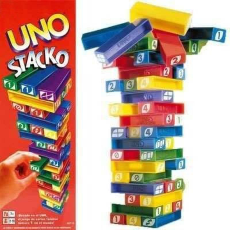 Jual UNO STACKO game ( balok susun, mainan edukati anak, edukasi ...