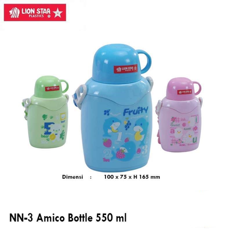 Jual Lion Star Botol Minum Anak Lucu Plastik Karakter Tempat Air NN-3 Amico Bottle 550 ml ...