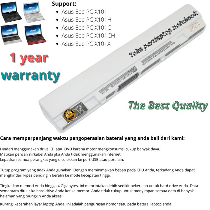 Jual Baterai Asus Eee PC x101h x101 x101c x101ch battery | Shopee Indonesia
