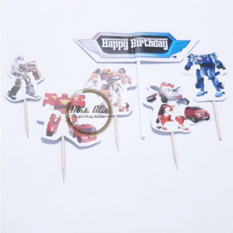 Jual Topper cake Tobot / Topper Cup Cake / Hiasan Kue Ulang Tahun ...