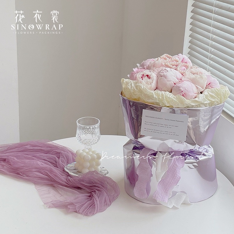 Jual (20 lembar) Kertas Bunga Buket Mirror Opp Cellophane/Wrapping ...