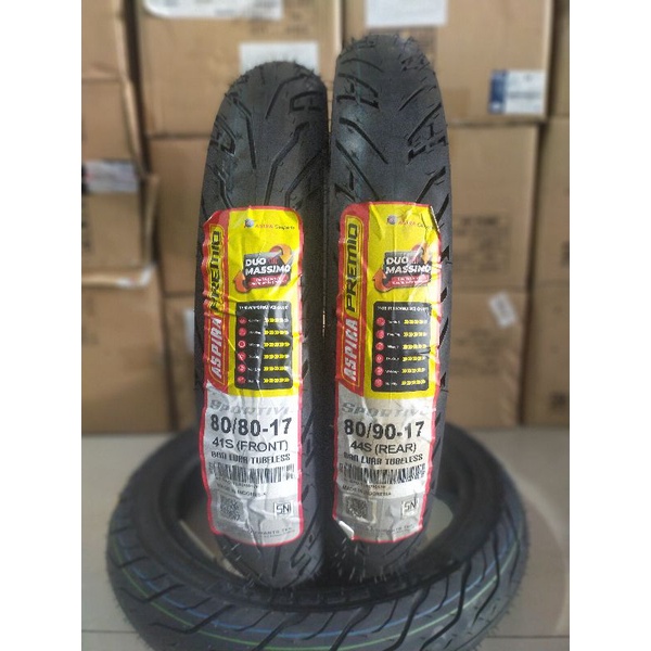 Jual BAN MOTOR RING 17 ASPIRA SPORTIVO PAKET 80/80-17 FRONT DAN 80/90-17 REAR TUBELES | Shopee ...