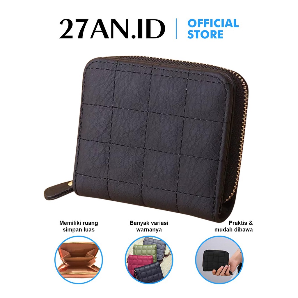 Jual (27AN.ID) DOMPET KARTU WANITA D59 DOMPET KOIN MOTIF KOTAK KOTAK DOMPET DOUBLE FUNGSI ...