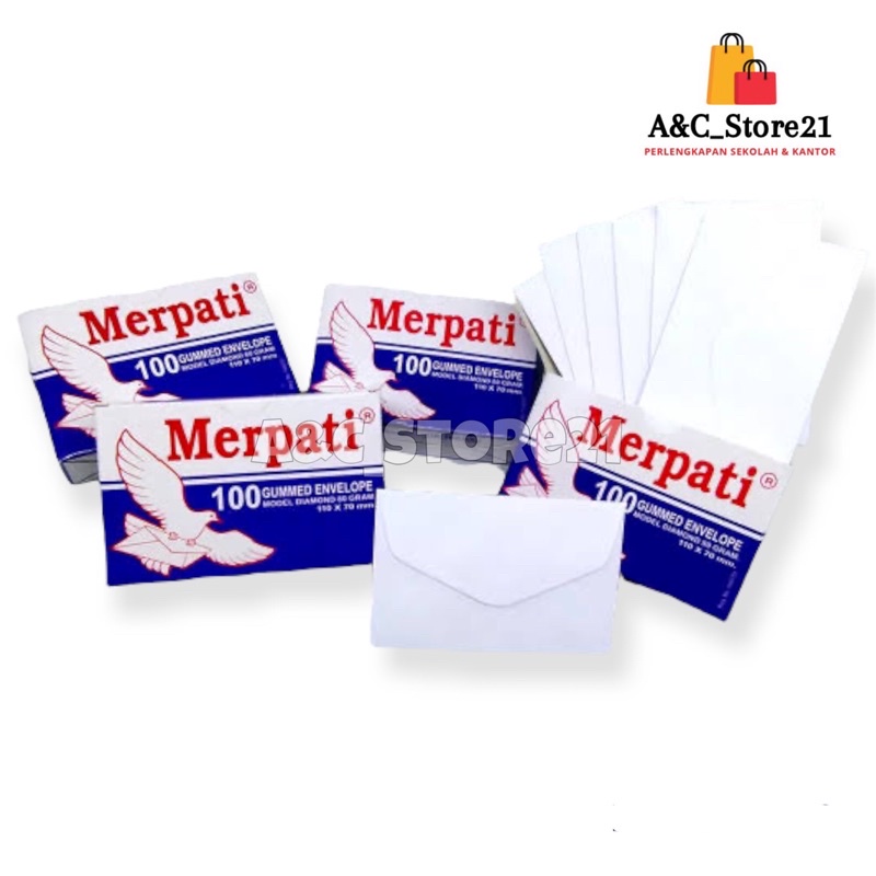 Jual Amplop putih polos kecil Merpati Ukuran 110 x 70mm isi 100 pcs ...