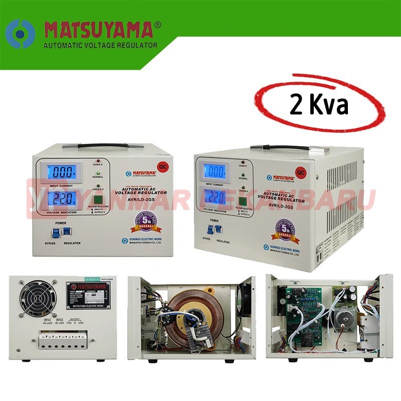 Jual Stabilizer / Stavol 2 KVA (1600 Watt) 1 Phase AVR 2 GS MATSUYAMA ...
