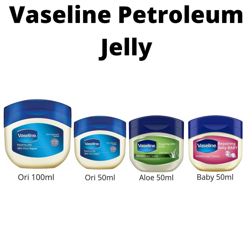 Jual VASELINE Repairing Petroleum Jelly BPOM 100ml 100 ml 50ml 50 ml / Baby 50ml / Aloe 50ml ...