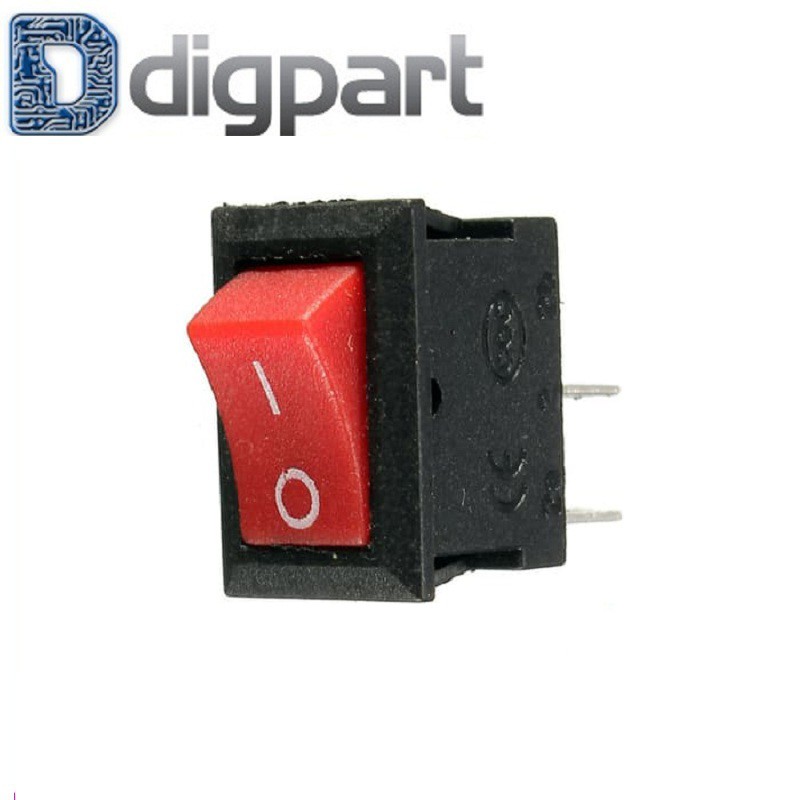 Jual Rocker Switch Mini 2 pin Merah 6A - 250VAC on/off SPST | Shopee ...