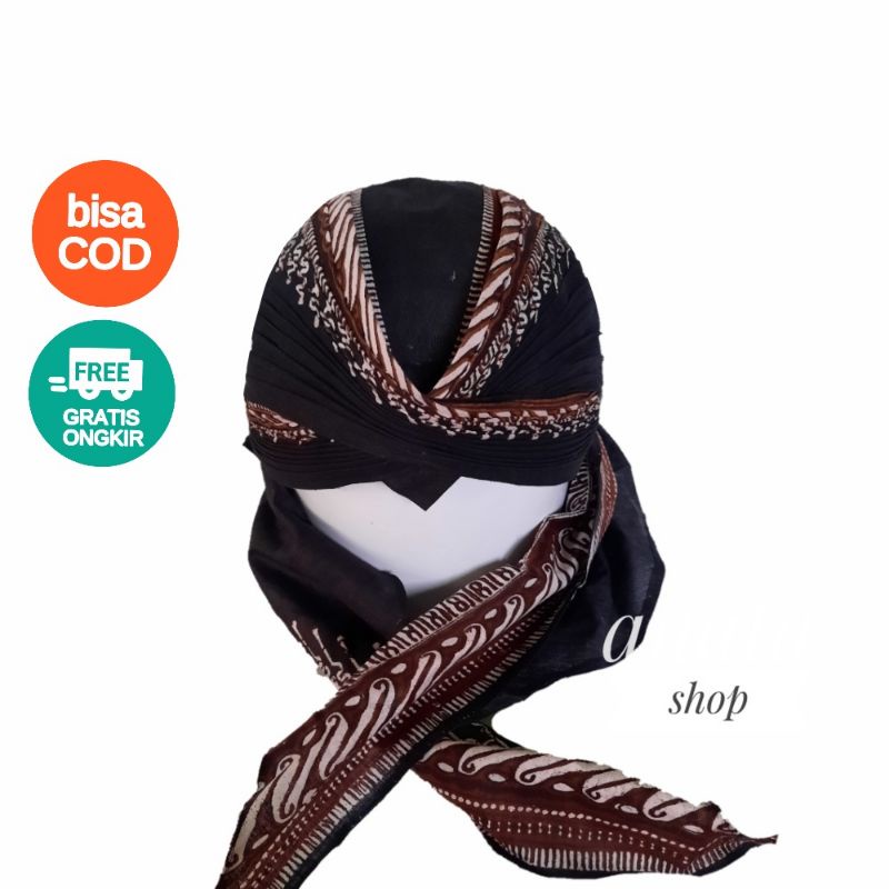 Jual BLANGKON JOGJA HALUS LIPAT SLIWIR MOTIF PARANG PUTIH / TOPI ADAT ...