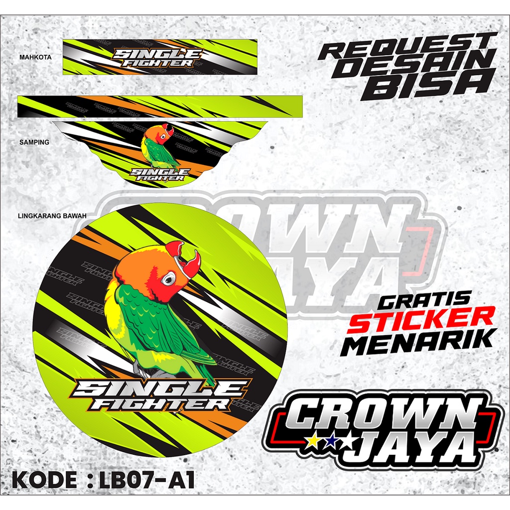 Jual Stiker sangkar lovebird SINGLE FIGHTER - Sticker decal sangkar ...