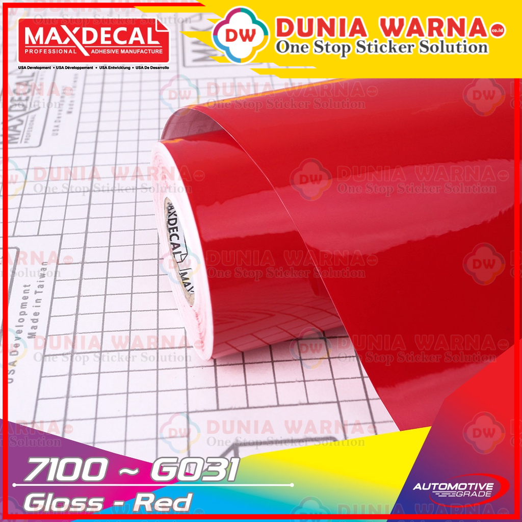 Jual [Per Meter] MAXDECAL 7100 031 Red Dasaran Cutting Sticker Vinyl ...