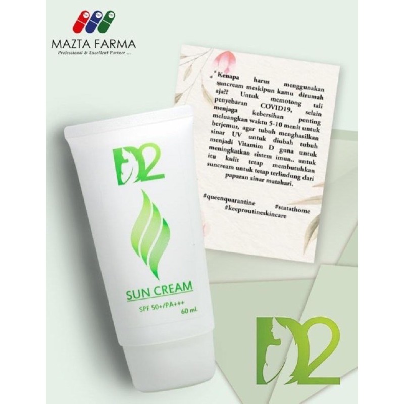 Jual Sun Cream SPF 50+/PA+++, sunblock wajah D2 Korea Sunscreen ...