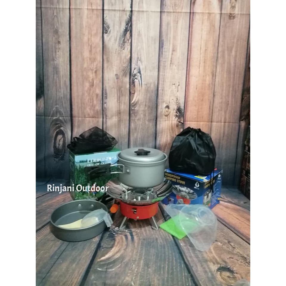 Jual Paket alat masak cooking set nesting DS 200 & kompor windproof ...