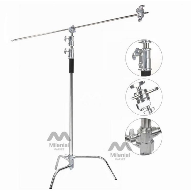 Jual C Stand Heavy Duty Boom Arm & Lightstand / C Stand With Arm Kit ...