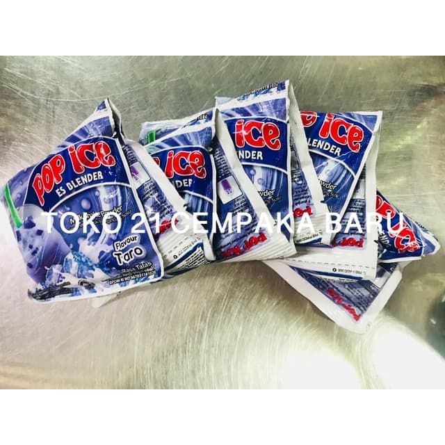 Jual Pop Ice Rasa TARO 1 RENCENG isi 10 SACHET | Minuman Pop Ice Talas ...