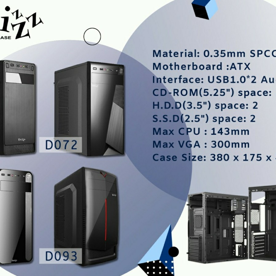 Jual CASING BRIZZ ATX PSU 500W, CASING KOMPUTER BRIZZ PSU 500W | Shopee ...
