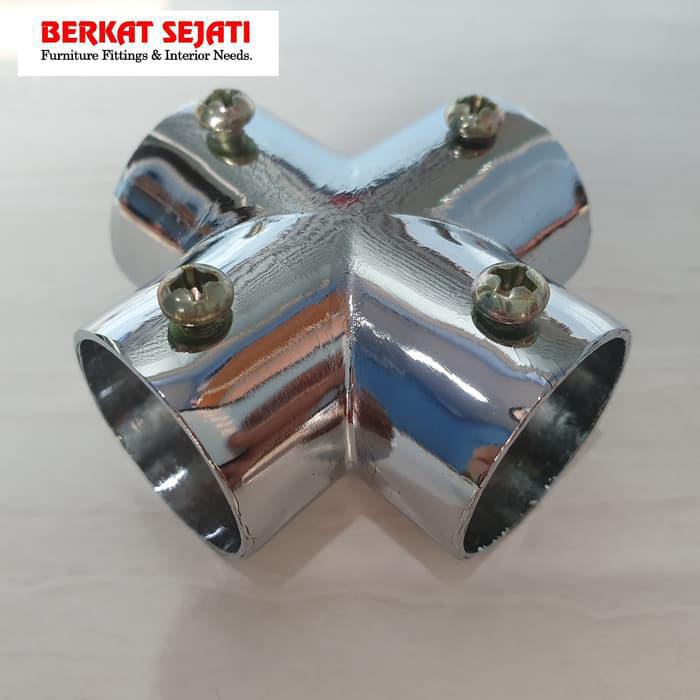 Jual Joint Join Pipa Bracket Sambungan Pipa Bulat 1" inch 25mm + 4 ...