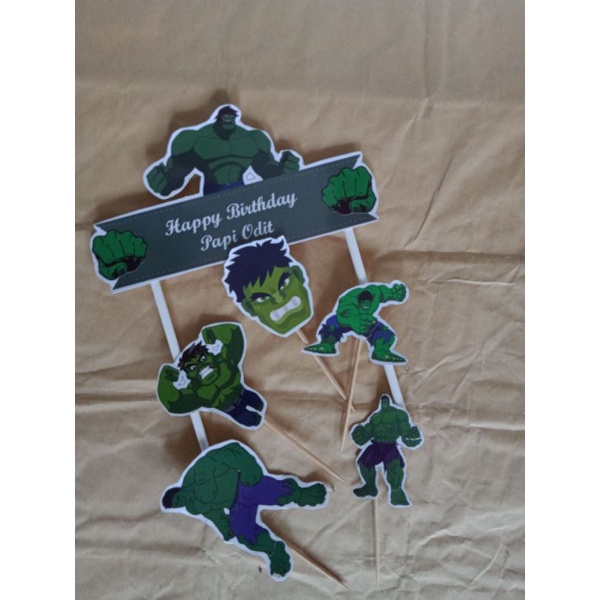 Jual cake topper toper set hiasan kue custom nama birthday karakter ...