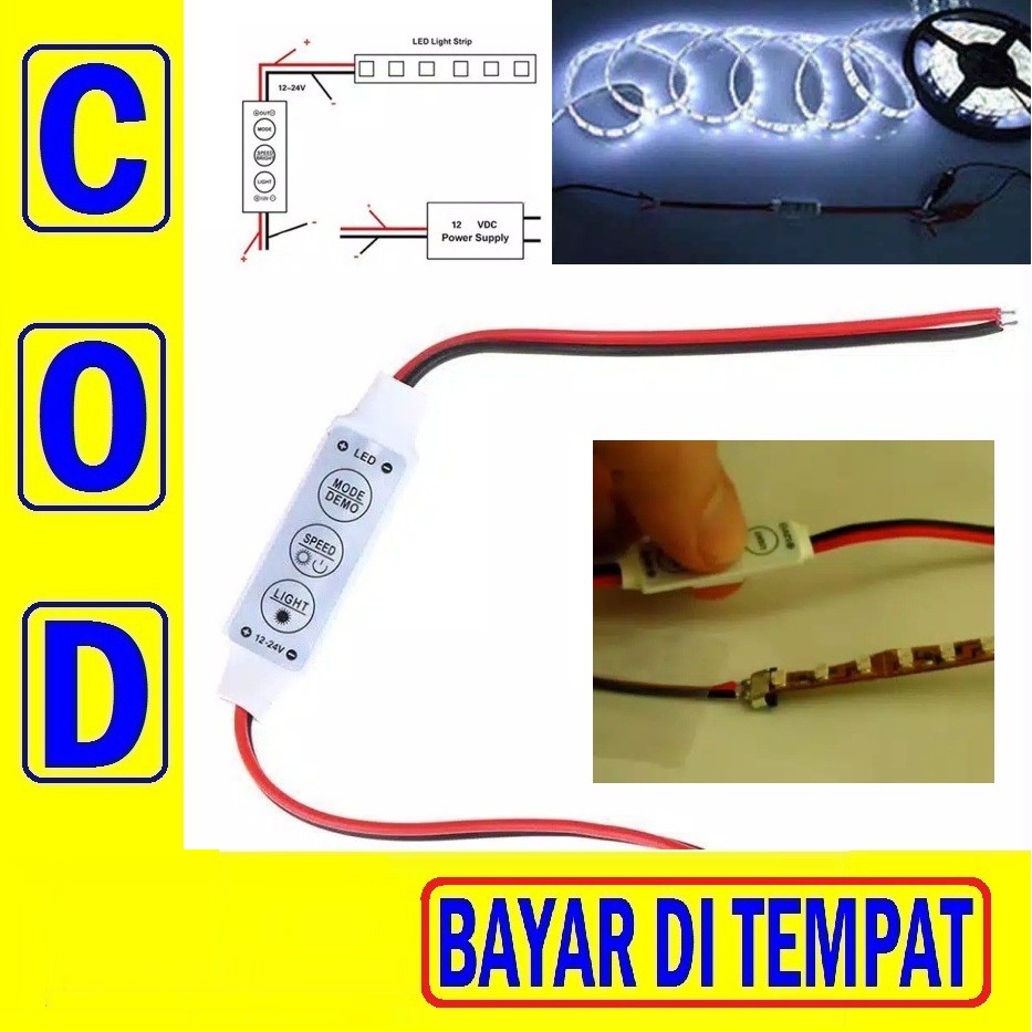 Jual 19D MODUL LED 2 PIN Strobo Dimmer Pengatur Kontroler 5volt - 24 ...