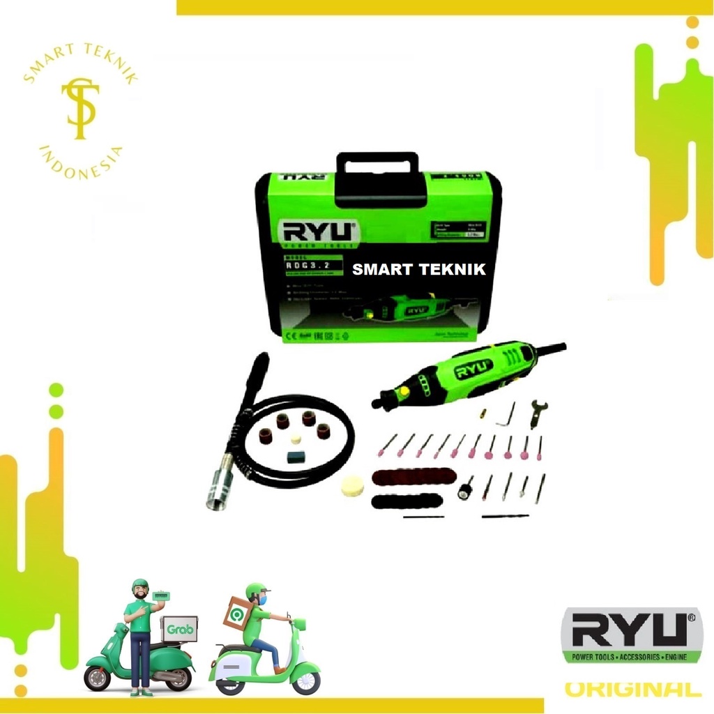 Jual RYU RDG 3 2 Mini Die Grinder Set Rotary Tool Grinda Tangan Kecil ...