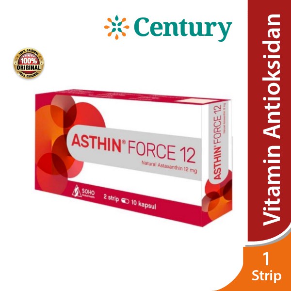 Jual Asthin Force 12mg 1 Strip 10 kapsul/suplemen kesehatan/antioksidan ...