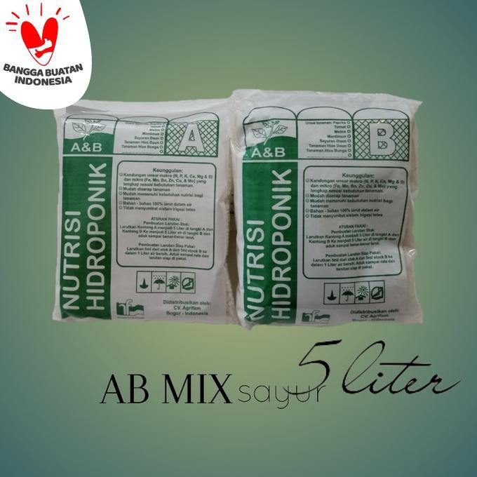 Jual Nutrisi Ab Mix Sayuran / Buah Hidroponik 5 Liter | Shopee Indonesia