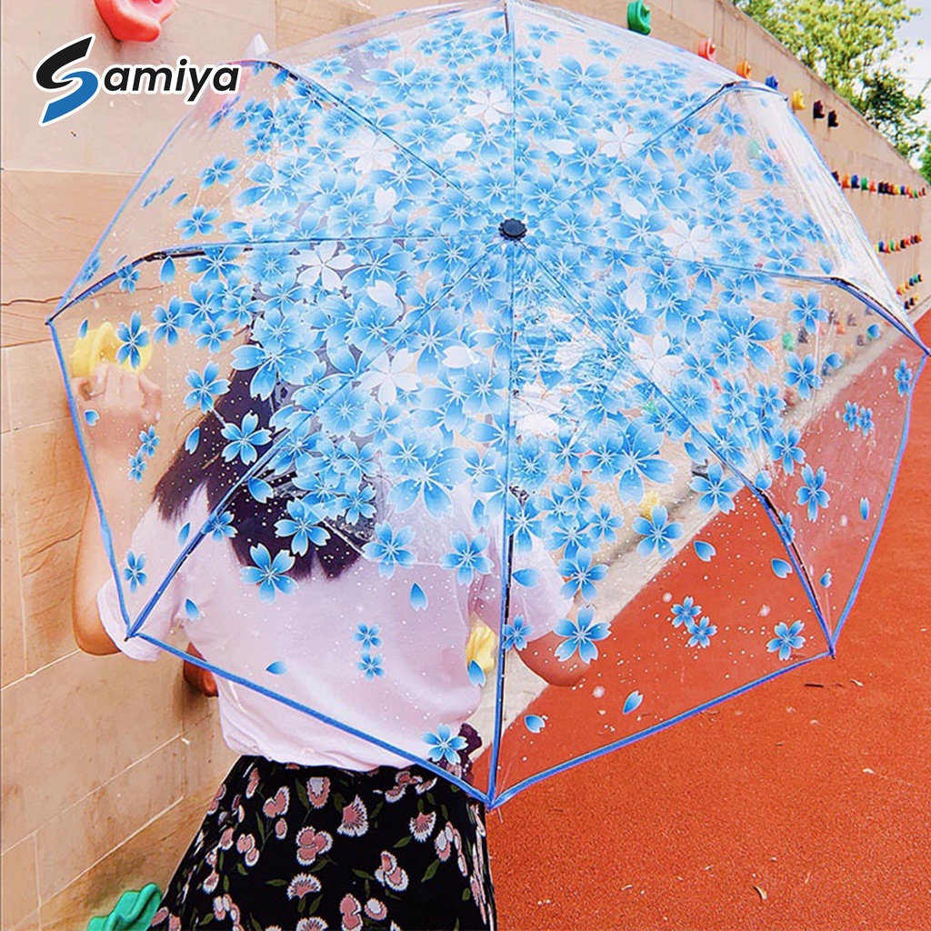 Jual payung lipat transparan / payung mini motif cherry blossom ...