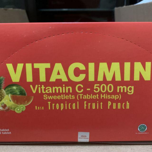 Jual VITACIMIN 1 BOX ISI 100 TABLET VITAMIN C HISAP PERMEN VITAMIN C ...