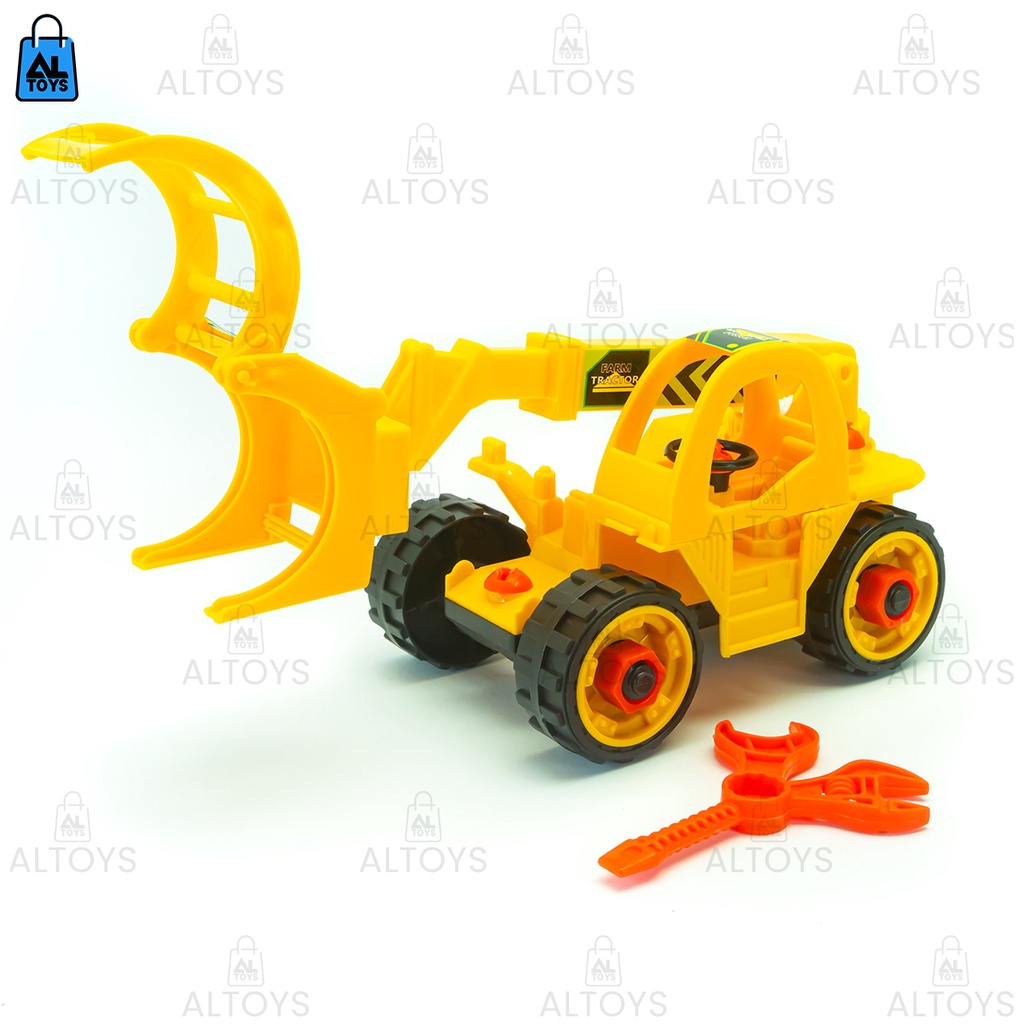 Jual Mainan Mobil Truk Buldozer Farm Tractor Diy Assembly Truk Grapple ...