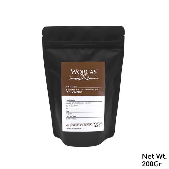 Jual Kopi Polomero Espresso Blend 200 Gram (Biji/Bubuk) | Worcas Coffee ...