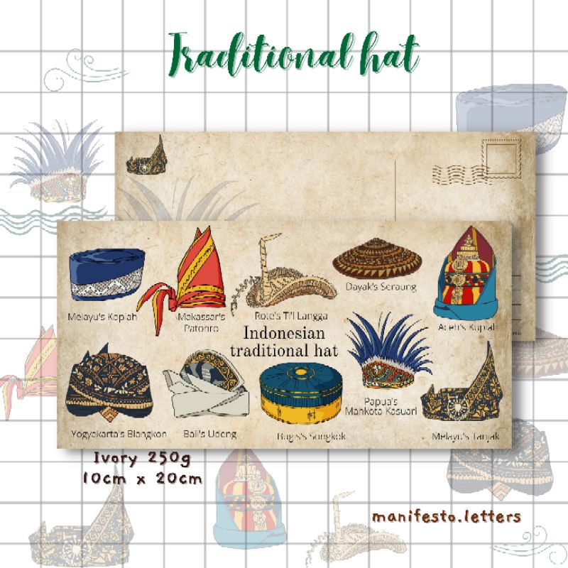 Jual Postcard Long Traditional Culture | Music Instruments | Foods ...