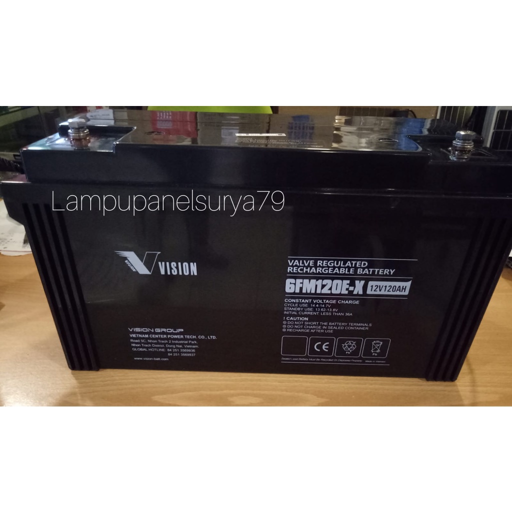 Jual Baterai Kering Aki Accu Baterry VRLA VISION 12V 120AH 120 ah ...