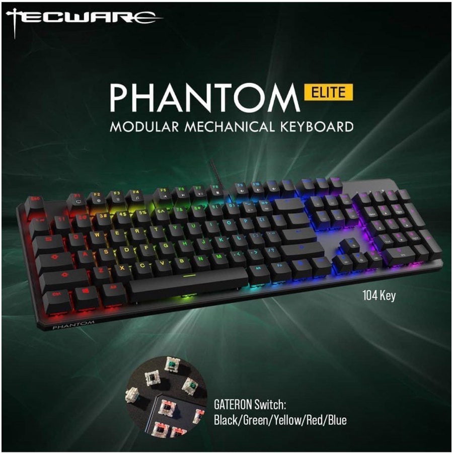 Jual Tecware Phantom Elite 104 Gateron Yellow/Blue/Red/Black/Green ...