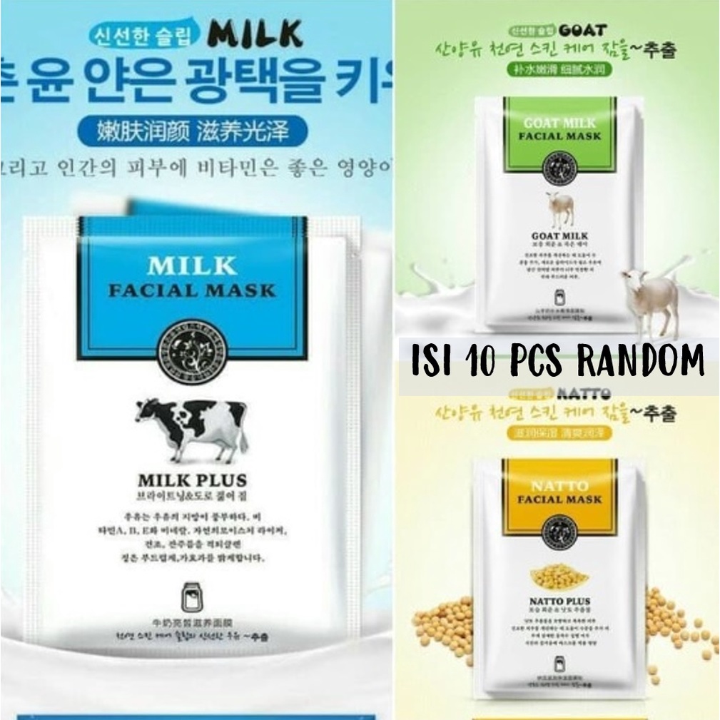 Jual Isi 10 Pcs CAMPUR !!! HCHANA Milk Masker Wajah Topeng Susu Sapi ...