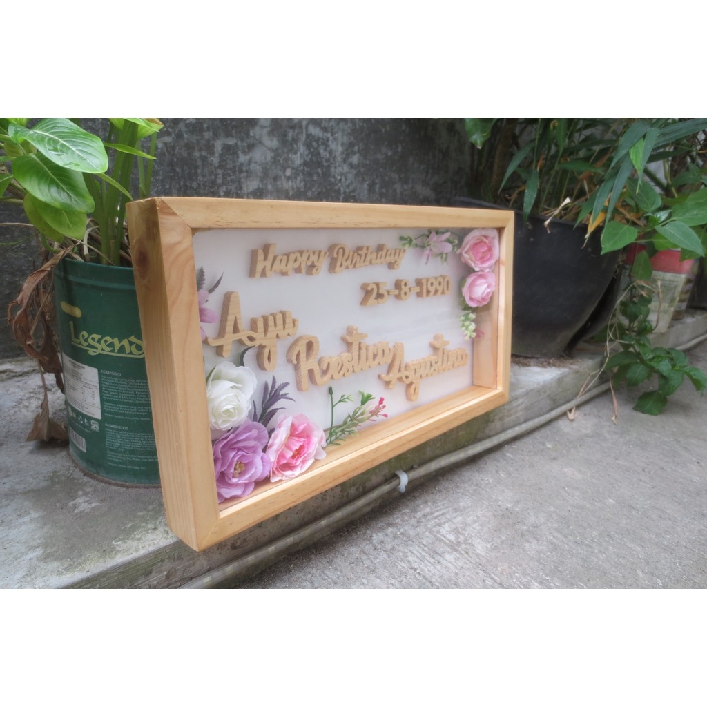 Jual Pigura kayu custom nama | Shopee Indonesia