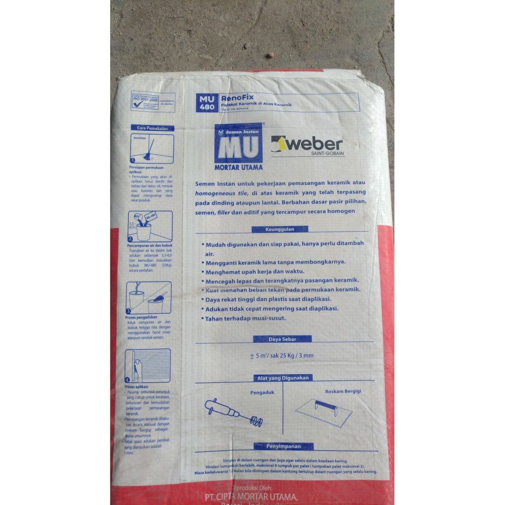 Jual mortar / semen perekat keramik diatas keramik mu480 renofik 25kg ...