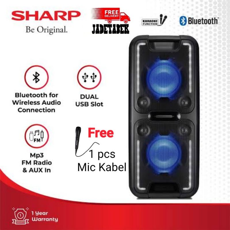 Jual SHARP PS-920 SPEAKER AKTIF PORTABLE - USB BLUETOOTH KARAOKE ...