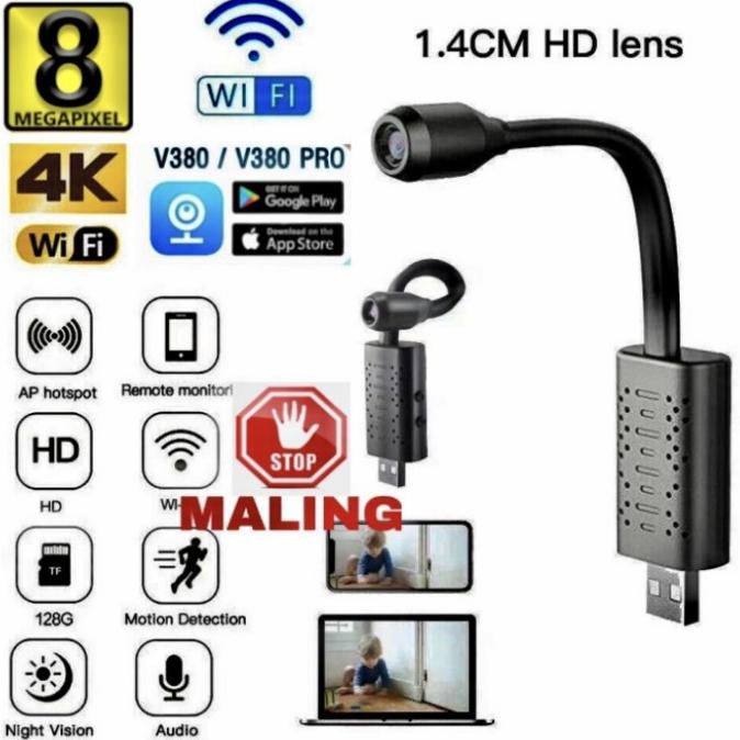 Jual IP CAMERA SPY CAM MINI USB 8MP IP CAMERA MINI V380 | Shopee Indonesia