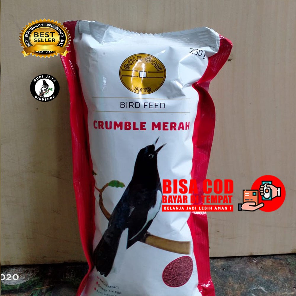 Jual GOLD COIN GOLDCOIN MERAH BESAR 450 GRAM CRUMBLE VOER PAKAN MAKANAN ...