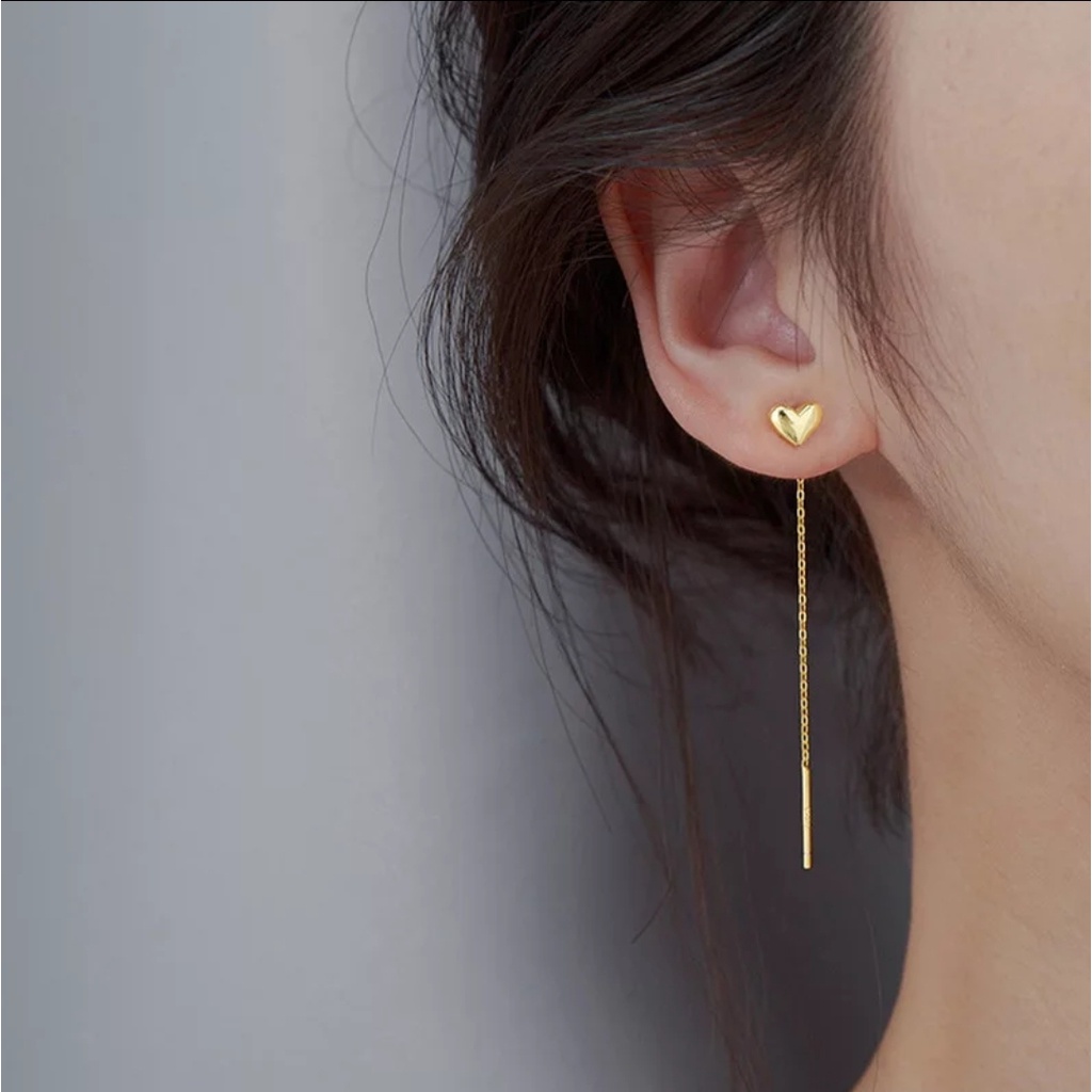 Jual Anting Drop Titanum Model Love Warna Gold | Shopee Indonesia