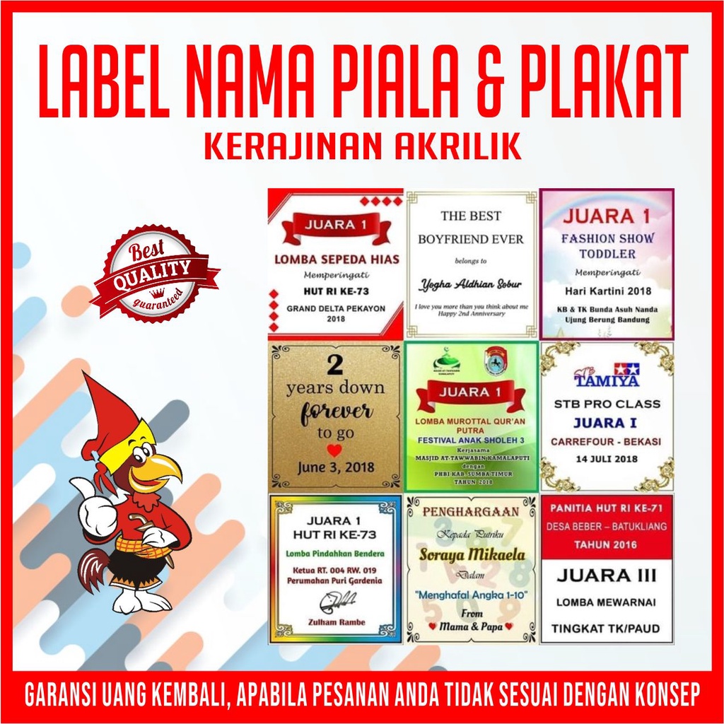 Jual Label Nama Tulisan untuk Piala dan Plakat | Shopee Indonesia