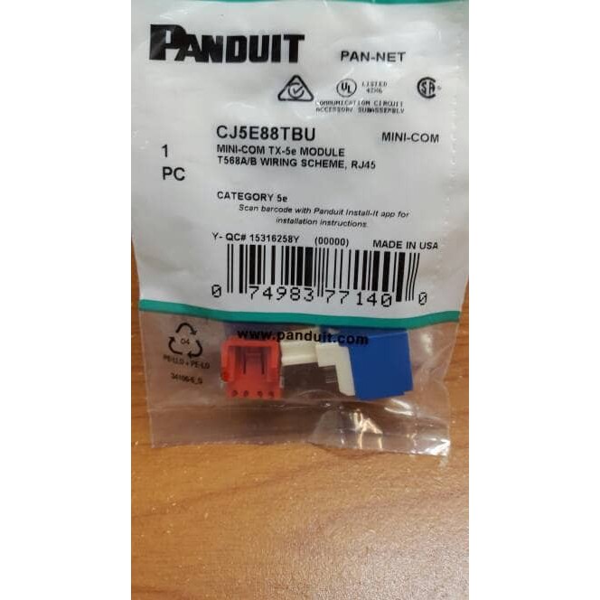 Jual Modular panduit cat 5e CJ5E88TBU - panduit cat 5e | Shopee Indonesia