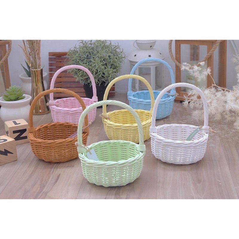 Jual Mini Rattan Bag Tas Piknik anak tas taman garden bag kerajang ...